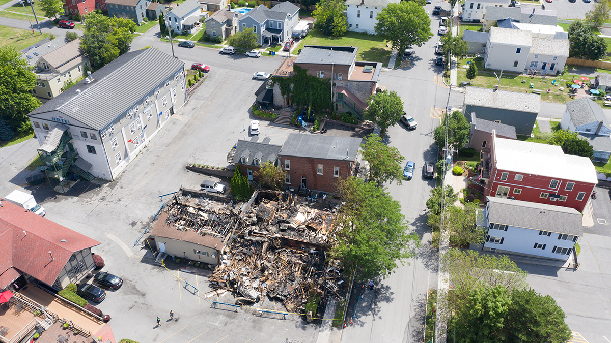 Aerial photos: Sackets Harbor fire scene | Newzjunky
